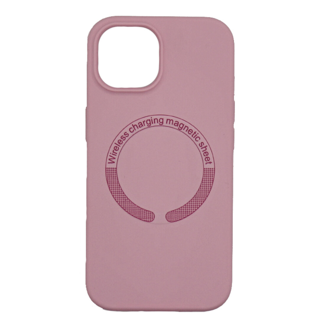 Чехол-накладка для iPhone 15, Silicon Case, магнитный (MagSafe), без лого, X-CASE, бледно-розовый