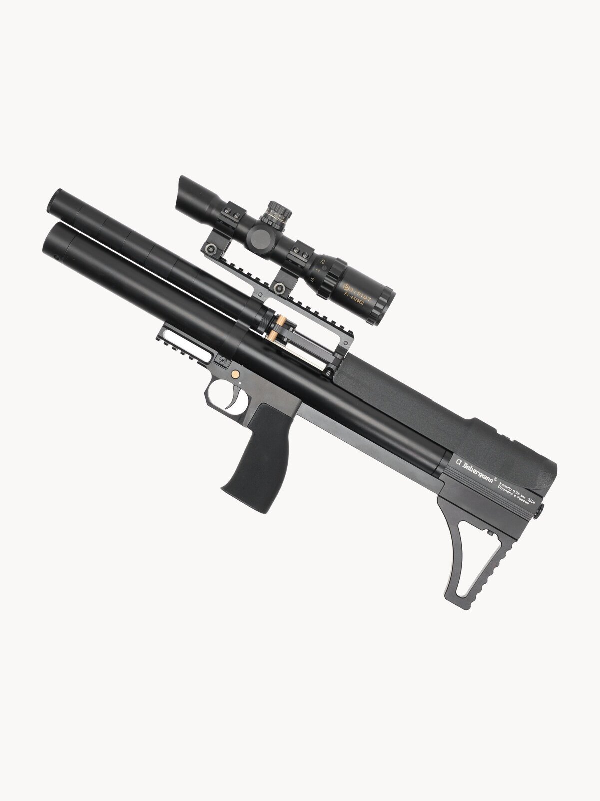 Пневматическая винтовка Alfa Dobermann Буллпап 6.35 мм (350 мм, передний взвод, полигональные нарезы)