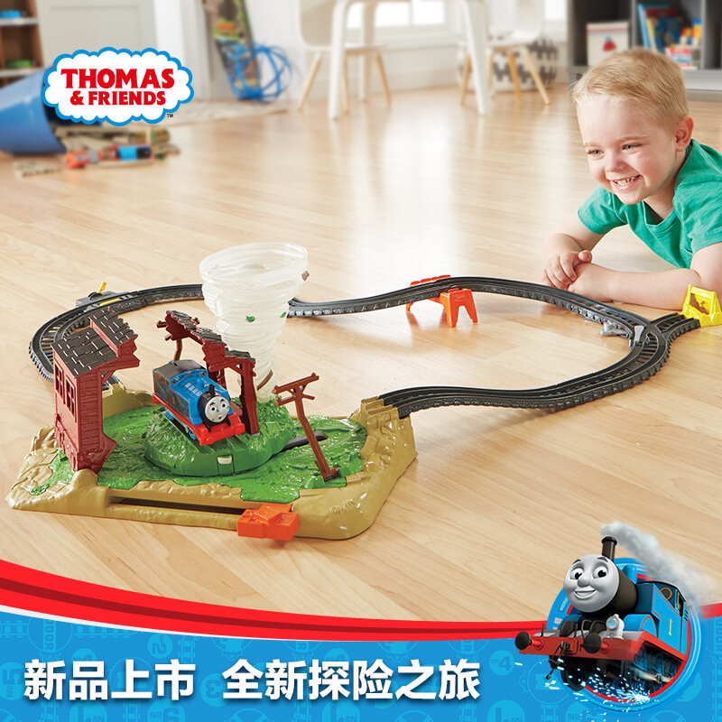 Thomas Electric Track Master Series Вращающийся набор приключений Торнадо FJK25 Игрушечный поезд для мальчиков