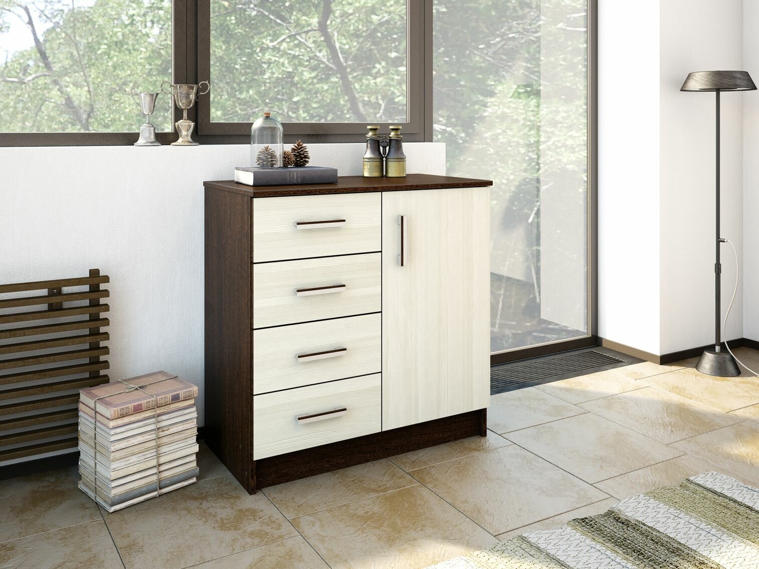 ЛДСП Комод К800-1Д Венге-Лоредо (Эра)