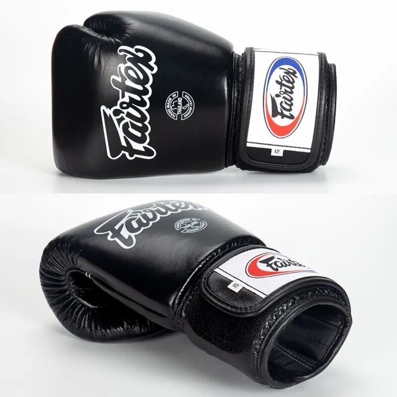 Fairtex Перчатки боксерские BGV1-Black Cloud, телячья кожа, липучка, 14 унций — фото 1