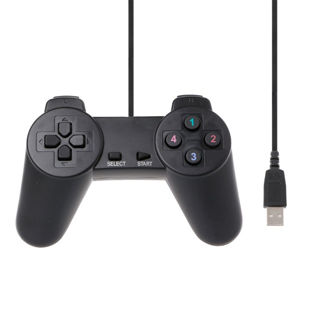 Проводной Геймпад USB 2.0 Игровой Контроллер Gaming Joypad Джойстик Управления для ПК Компьютер Ноутбук Геймер Черная Игровая Консоль