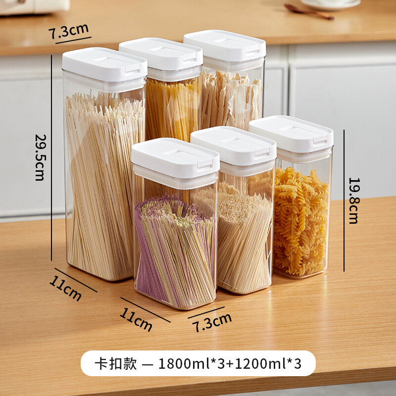 Контейнер для хранения лапши, пищевой контейнер для хранения круп, стеклянная трубка для хранения лапши, пластиковая пустая бутылка, герметичная банка.