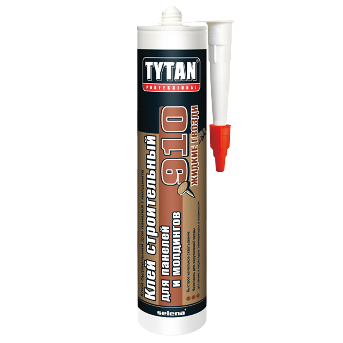 Гвозди жидкие Tytan для панелей и молдингов, водный, 440 г, белый, номер 910, неморозостойкий 16523