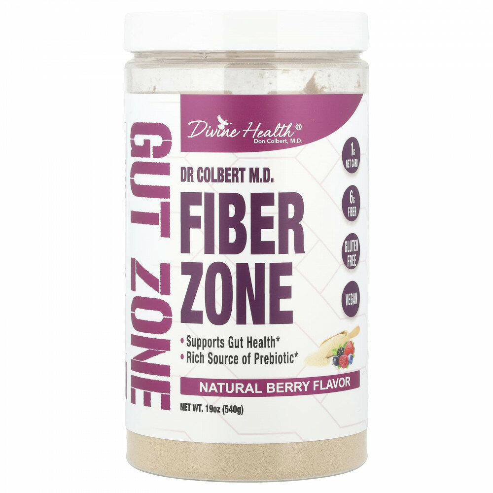 Divine Health, Цельнопищевой магний Кольбер, доктор медицины Fiber Zone, натуральные ягоды, 540 г (19 унций)