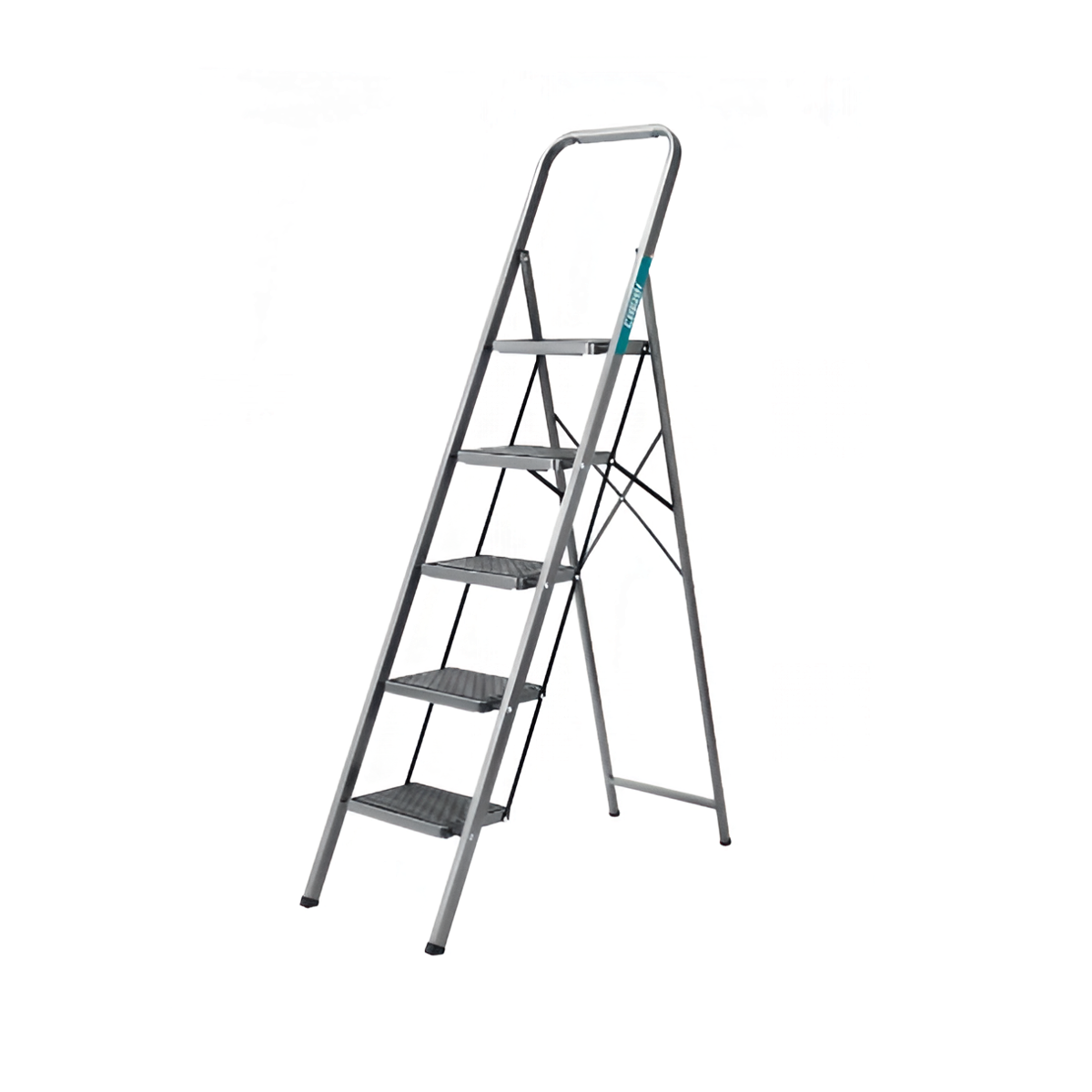 Стремянка Сибин 38807-05 серебристый, 1,18м, 5 ступеней, нагрузка 150 кг