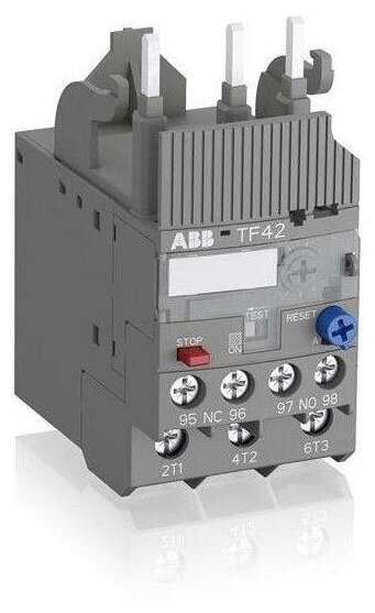 Реле перегрузки тепловое TF42-29 диапазон уставки 24 - 29А для контакторов AF09-AF38, ABB 1SAZ721201R1052 (1 шт.)