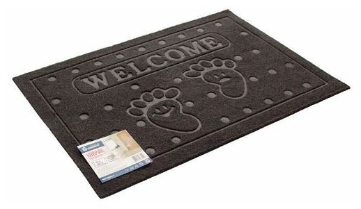 Коврик из ПЭ с тиснением на ПВХ основе SINDBAD 40*60см*4мм, черный VR40-31