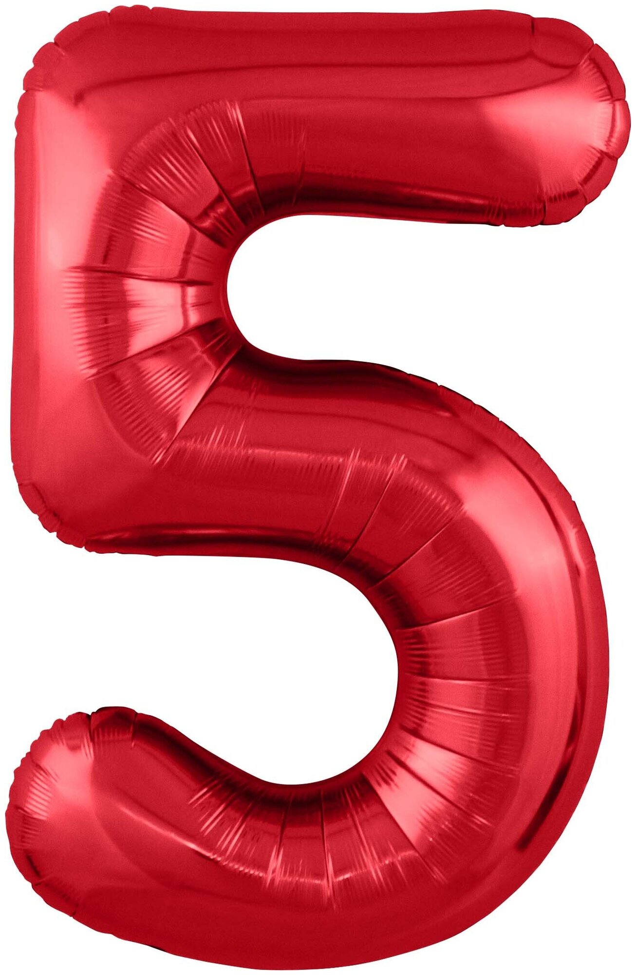 Шар (40'/102 см) Цифра, 5 Slim, Красный, 1 шт. в упак.