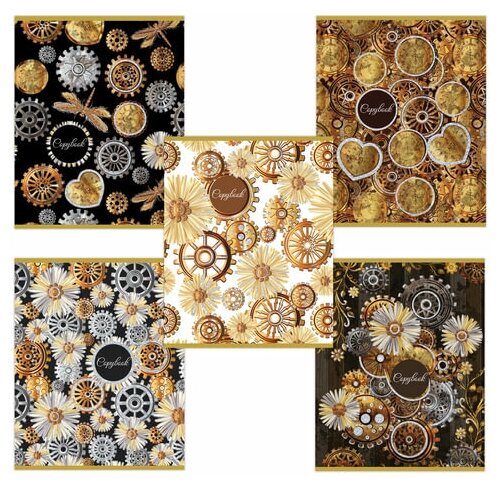 BRAUBERG Тетрадь А5, 48 л, BRAUBERG, клетка, блестки, механизмы