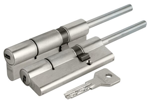 Цилиндровый механизм под вертушку (дл. шток) Cisa ASIX OE307-88.12 (100 мм/65+10+25), никель