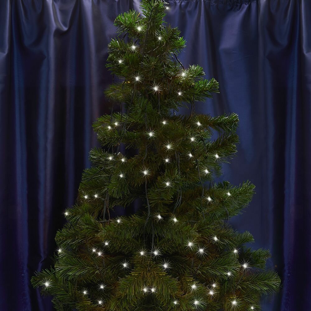 Светодиодная гирлянда конусная на ёлку с кольцом / 7 веток по 3 м 5000К IP44 / Feron CL91 32375