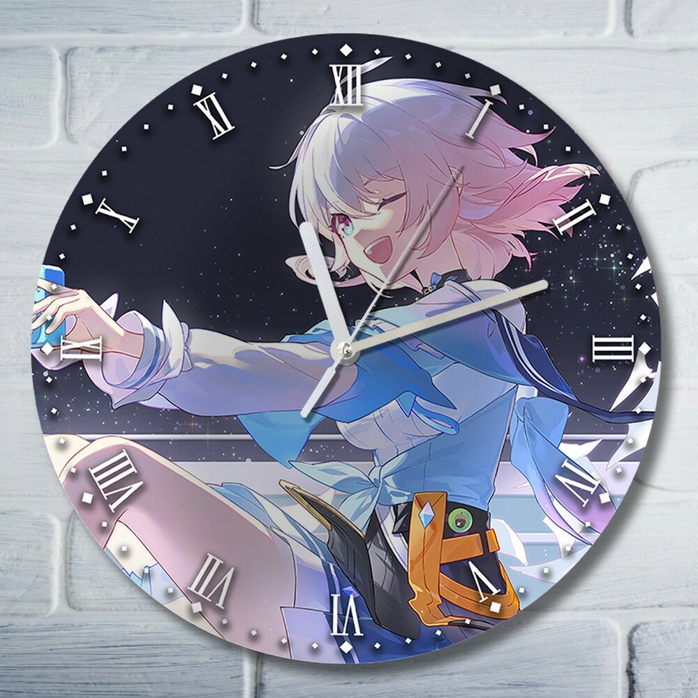Настенные часы УФ "игры honkai star rail (хонкай, хохо, пом-пом, март 7, кафка) - 10324"