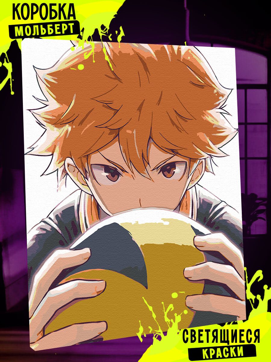 Картина по номерам светящаяся в темноте Волейбол haikyuu