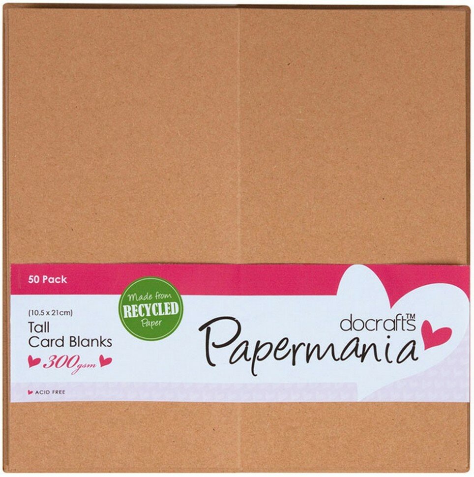 #PMA150622 Набор заготовок для открыток с конвертами "Крафт" 10.5 х 21 см Docrafts 50 шт
