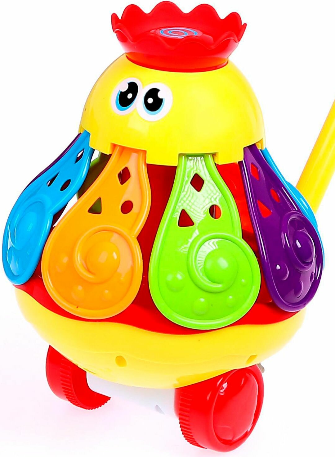 Детская каталка "Вертушка" с ручкой, игрушка на палочке для дома и улицы