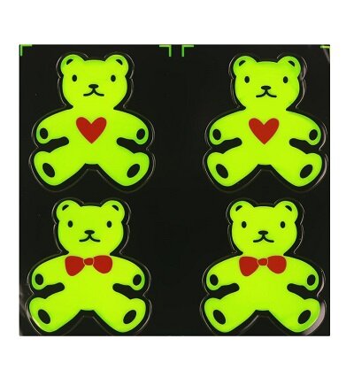 Наклейка светоотражающая набор Медвежонок 4 штуки 14,5*14,5 см