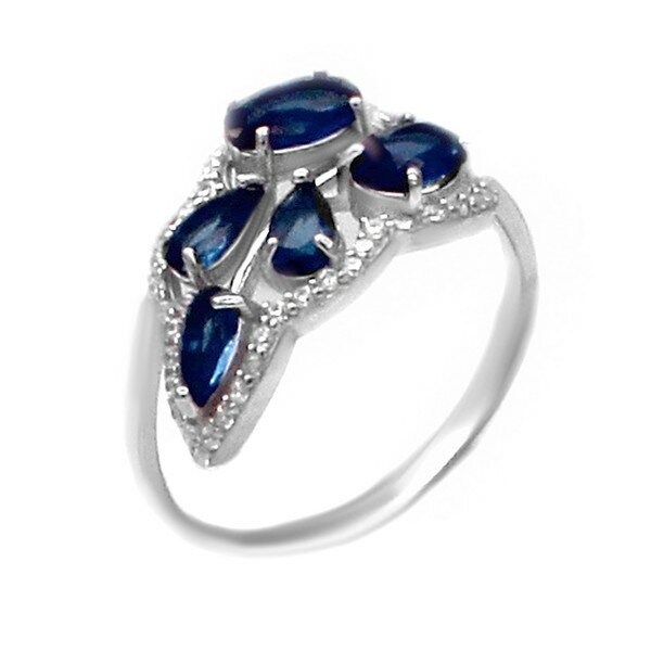 Кольцо, серебро, 925 проба, родирование, кристалл, фианит