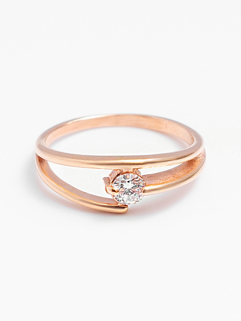 Кольцо обручальное, фианит