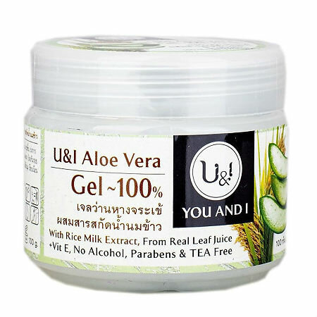 U&I ALOE VERA GEL 100% with RICE MILK EXTRACT (алоэ вера гель с рисовым молочком), 100 г.