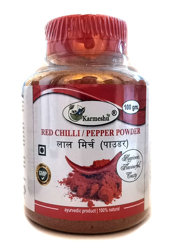 RED CHILLI PEPPER POWDER, Karmeshu (перец красный чили молотый, Кармешу), банка 100 г.