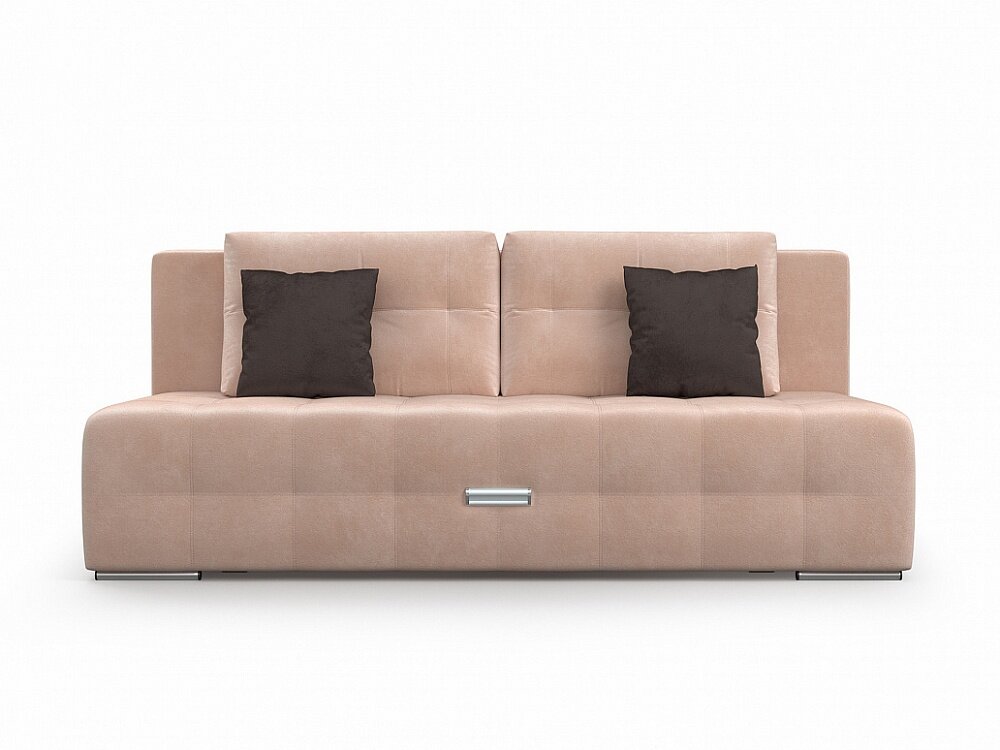Прямой диван Марсель 2 Бежевый Микровелюр, еврокнижка, 198х95х81 см, с ящиком для белья