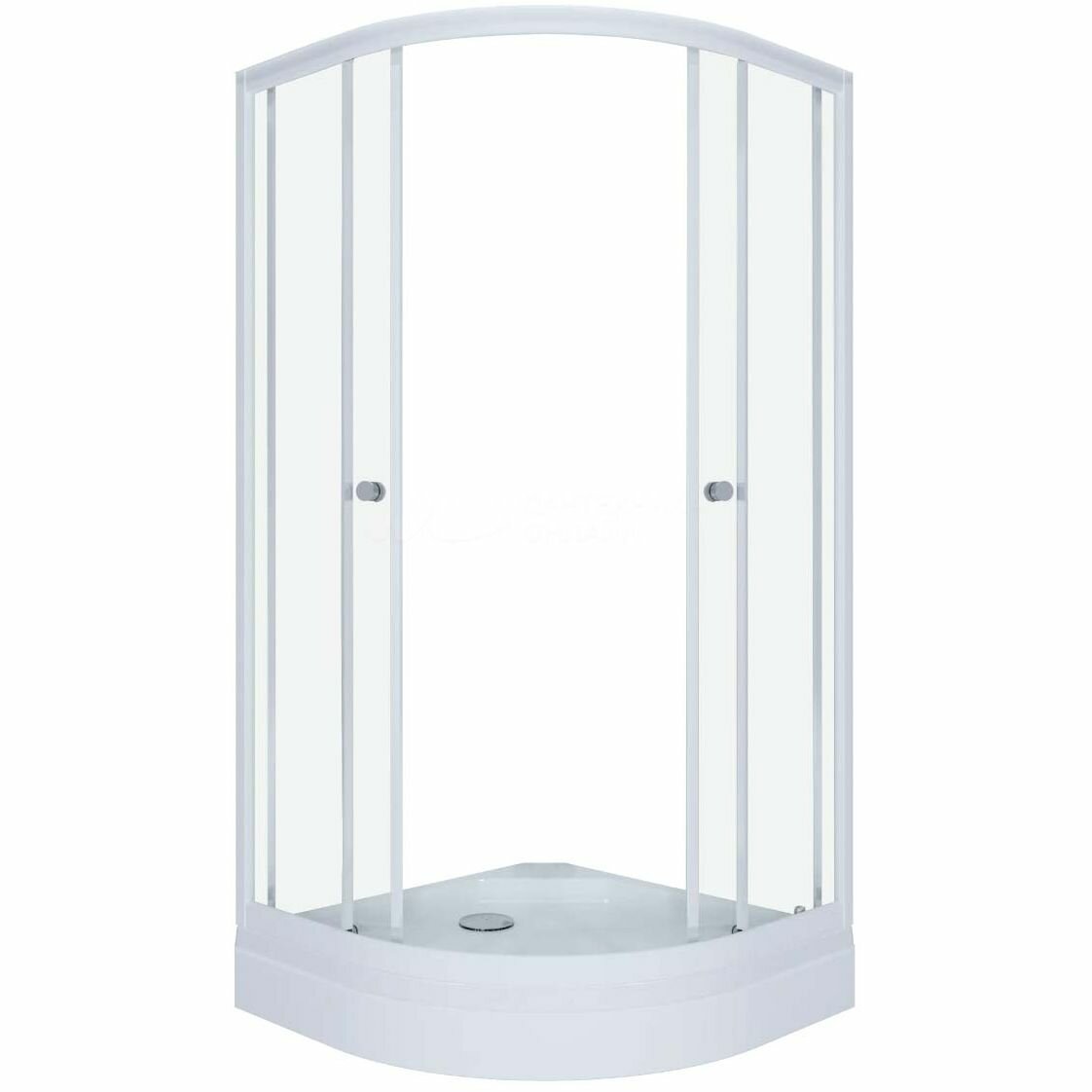 Душевой уголок Тритон (Triton) Ультра 900х900х1910 мм, прозрачный 4 мм, профиль белый (Щ0000061806) А (3 места+сифон D90)