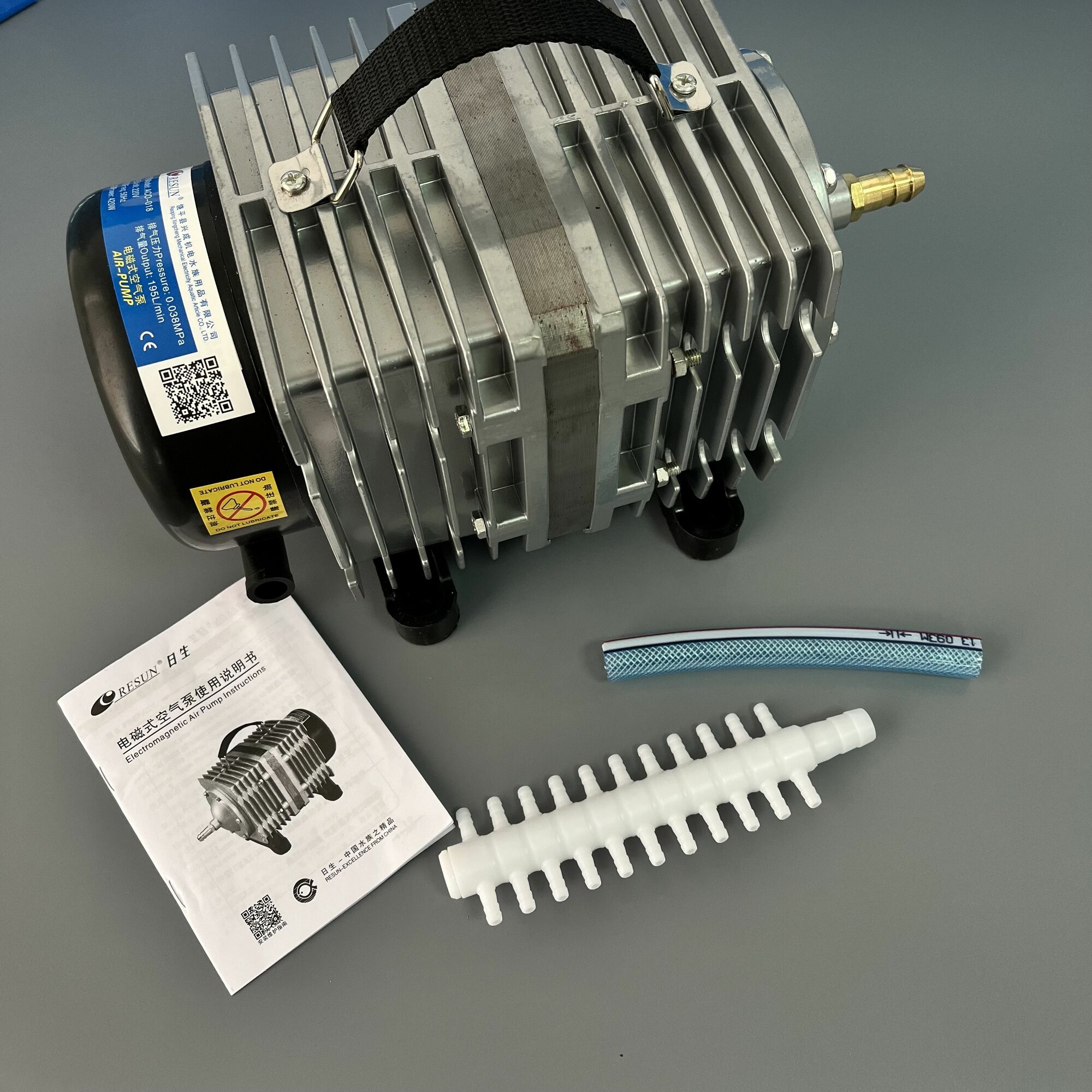 Поршневой воздушный компрессор для аквариума и пруда 420 Вт