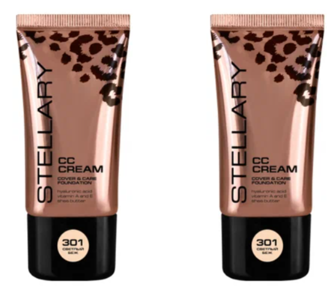 СС-крем для лица Stellary CC-Cream Hyaluronic Acid Vitamin A and E, тон 301, 25 мл, 2 шт