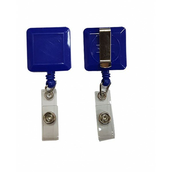 Квадратный ретрактор 5 шт. для бейджей синий