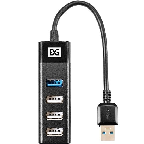 Разветвитель USB ExeGate DUB-3213 хаб - концентратор 4 порта 3*USB2.0 + USB3.0 - 0.1 метра чёрный