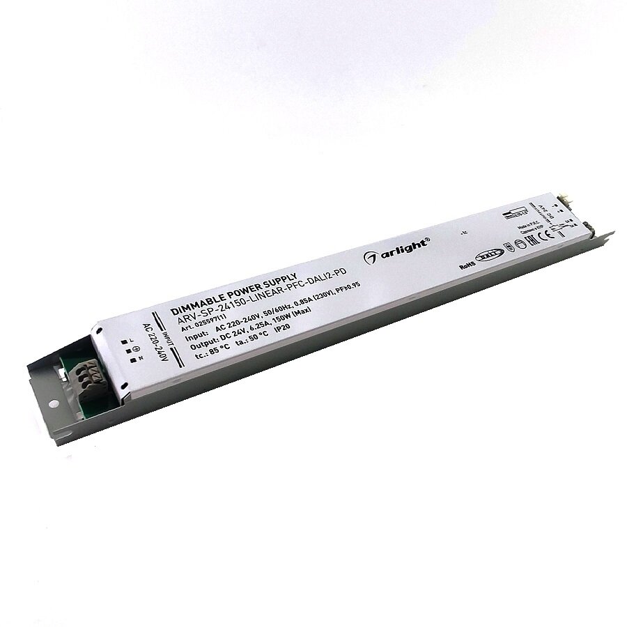Блок питания ARV-SP-24150-LINER-DALI2-PD 24V 150W 6.25A IP20