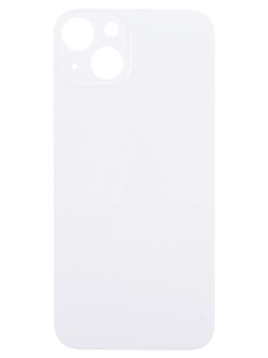 Задняя крышка для Apple iPhone 13 (стекло, широкий вырез под камеру) (белая) (premium)