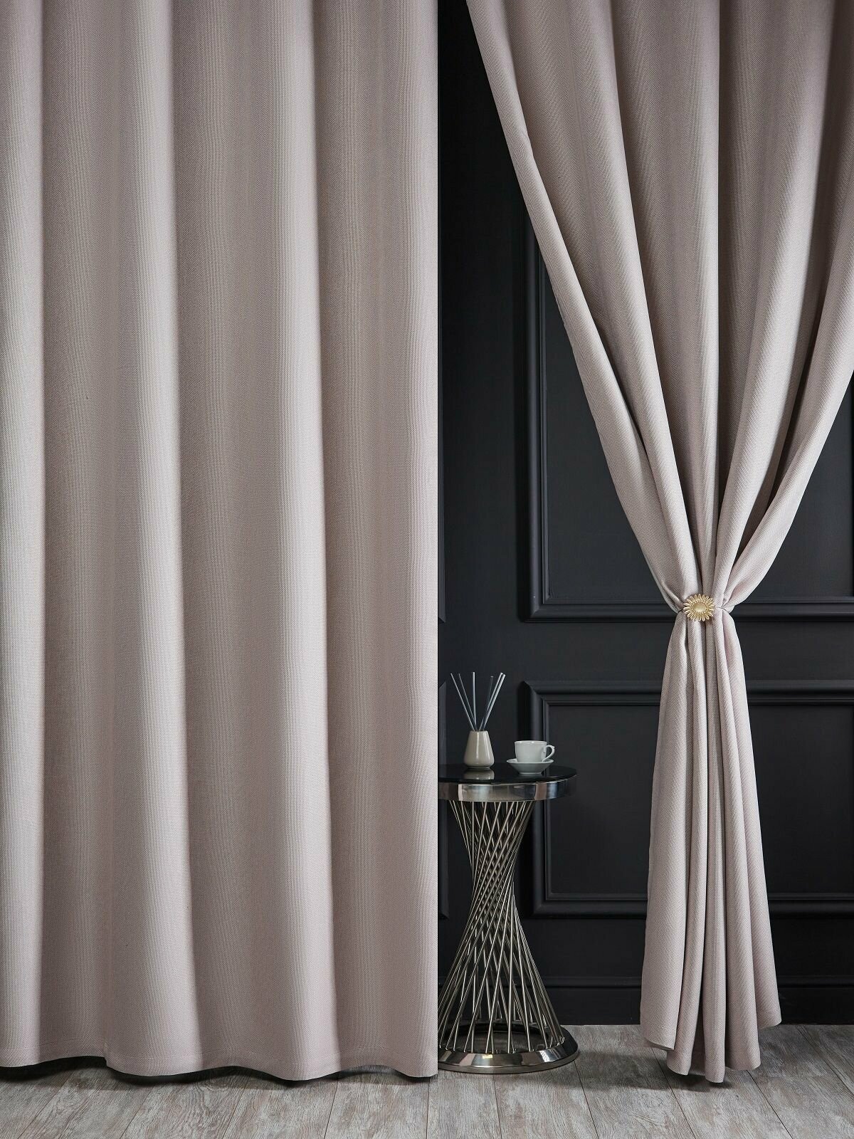 К-т штор "Блэкаут рогожка 240" розово-жемчужный (508-47) арт.4867 (150x240 - 2 шт.)