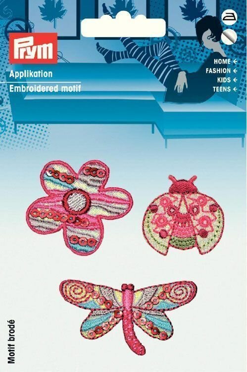 Термоаппликации Набор Цветок/бабочка/стрекоза 3х5см PRYM 925590