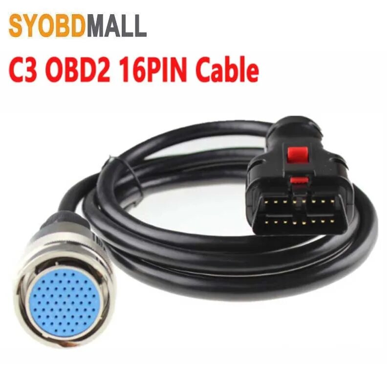 Работает для MB Star C3 OBD2 16PIN кабель OBD II 16 контактный кабель подключения основной Тесты кабель адаптер автомобильного диагностического инструмента C3 Obdii 16-контактный диагностический кабель