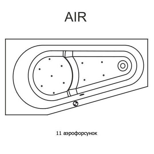 Гидромассажная ванна RIHO DELTA AIR 160x80 см R