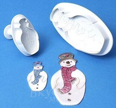 Выемка-плунжер для марципана/мастики снеговики (Набор из 2 шт.)