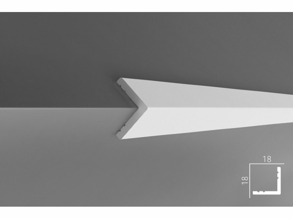 Угол Cosca Экополимер AX0002 В18хШ18хД2000 мм Белый / Коска.