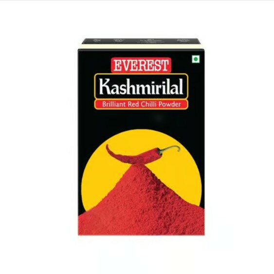 KASHMIRILAL Brilliant Red Chilli Powder, Everest (кашмирилал блестящий красный молотый перец чили, Эверест), 100 г.