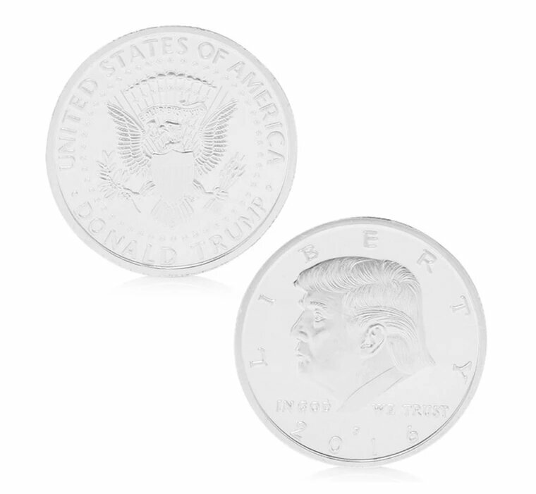 Дональд Трамп монета США 2016, серебро пруф в капсуле сувенирная копия монеты, нумизматика, деньги для коллекции