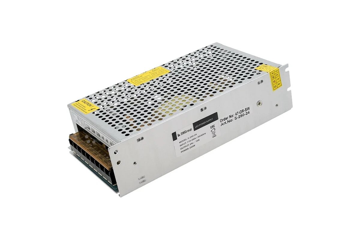 SWG Блок питания 24В 250Вт, модель S-250-24, сетевой источник питания для оборудования