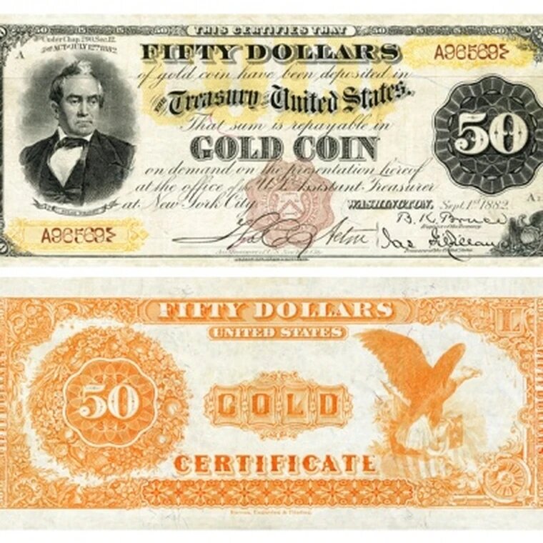 50 долларов 1882 США 2 вид, сувенирная копия, банкноты и купюры редкие коллекционные