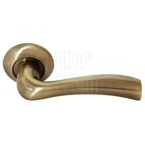 Дверная ручка на круглой розетке RUCETTI RAP 19 античная бронза