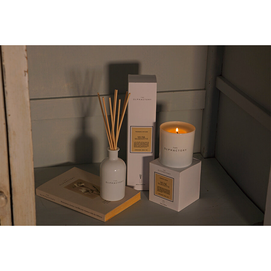 Свеча ароматическая в стекле Ambientair The Olphactory White Insignia Musk Silhouette VV060MHWTO