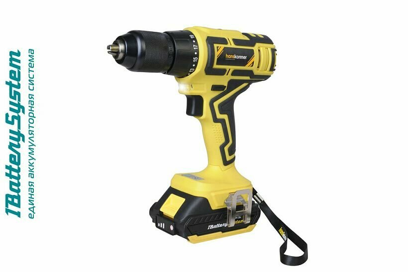 Дрель аккум Hanskonner 18В (HCD1855R)