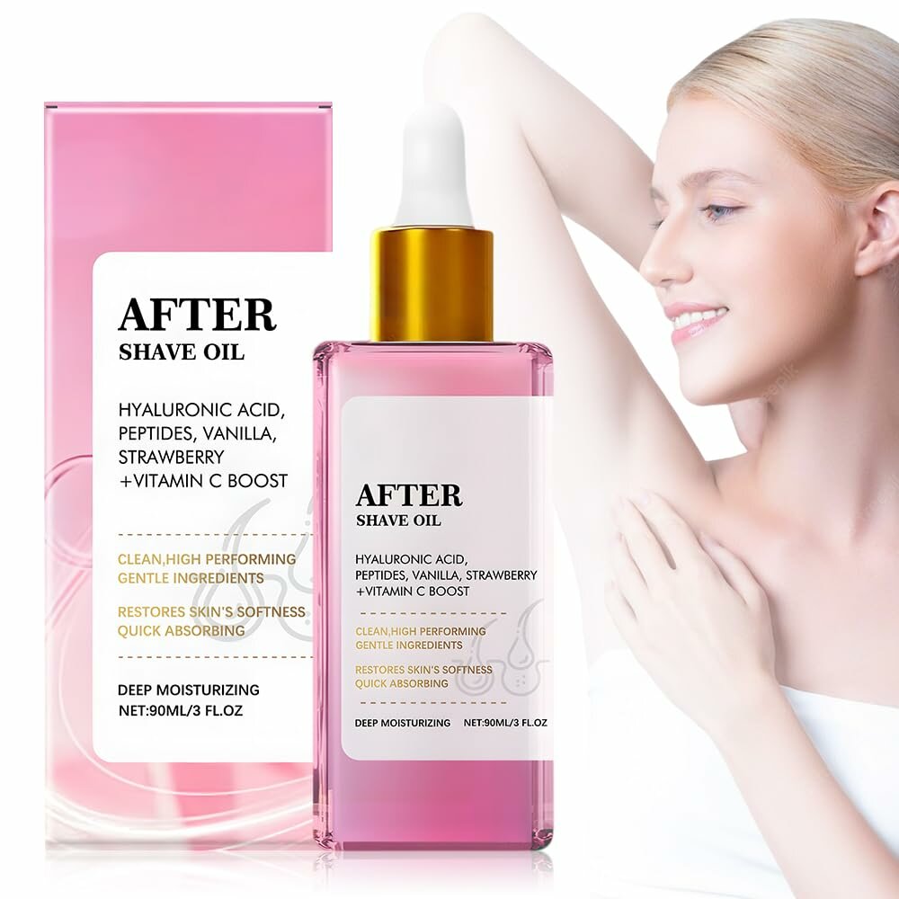 Масло после бритья для женщин с гладкой кожей, 2025 New Strawberry After Shave Oil - аромат клубники и ванили, мягкое масло после бритья для всех типов кожи