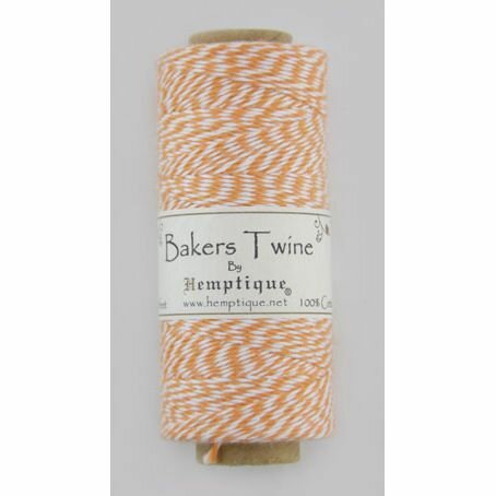 Шнур HEMPTIQUE "Bakers Twine", 2х2 нити, 1 мм, 125 м, 50 г, оранжево-белый, на катушке