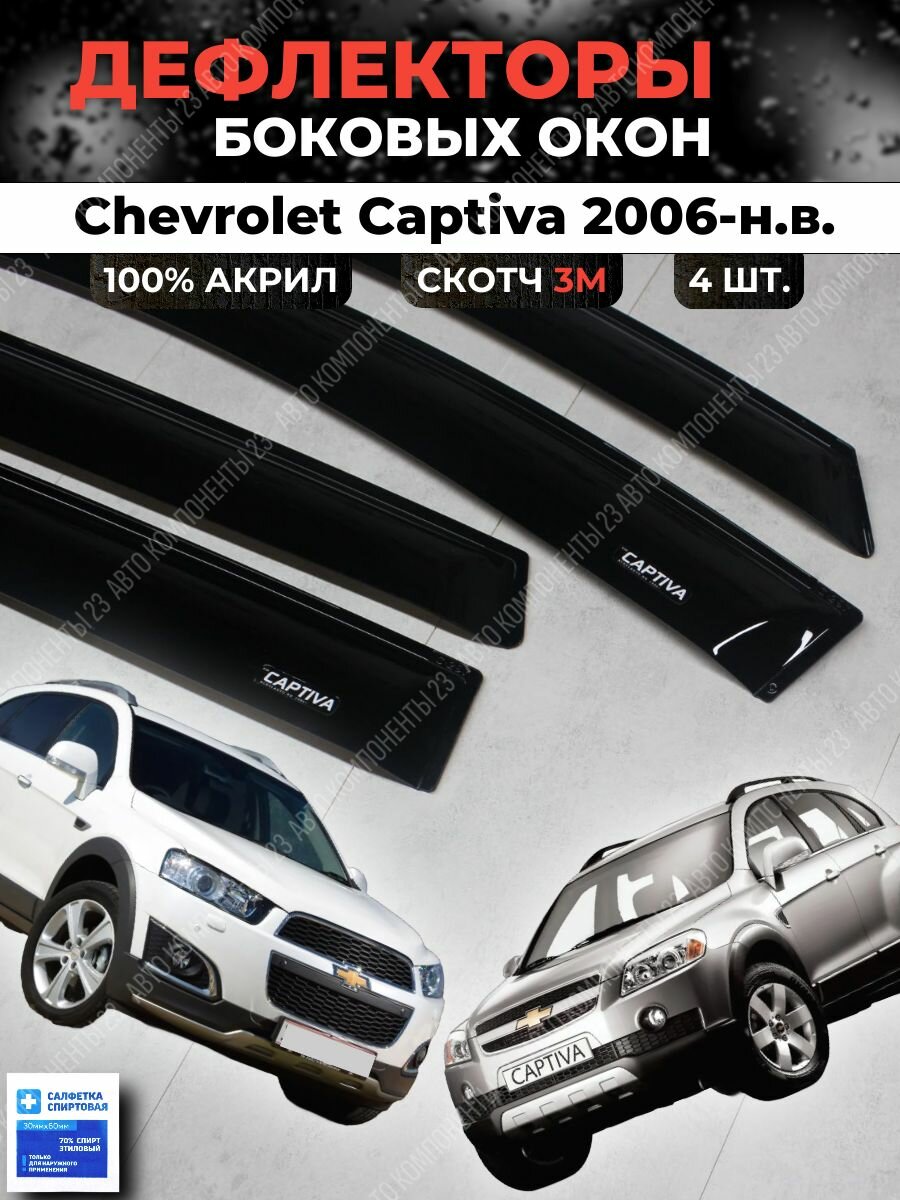 Дефлекторы окон Шевроле Каптива 2006-2015 / Опель Антара / Ветровики Chevrolet Captiva Opel Antara
