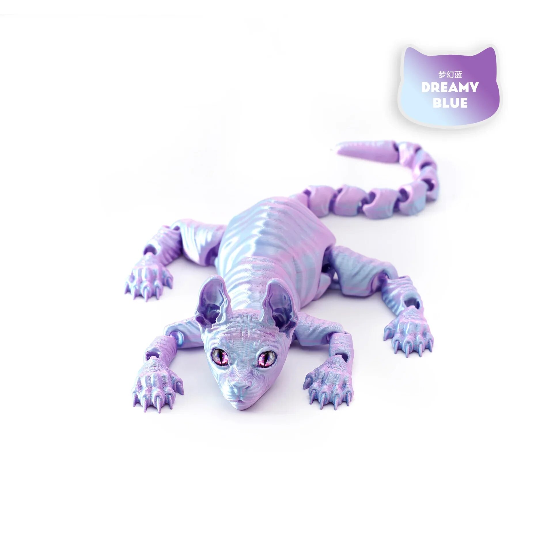 MOONBIFFY 3D-печать sphynx cat figurine Сиреневый, Dream Blue